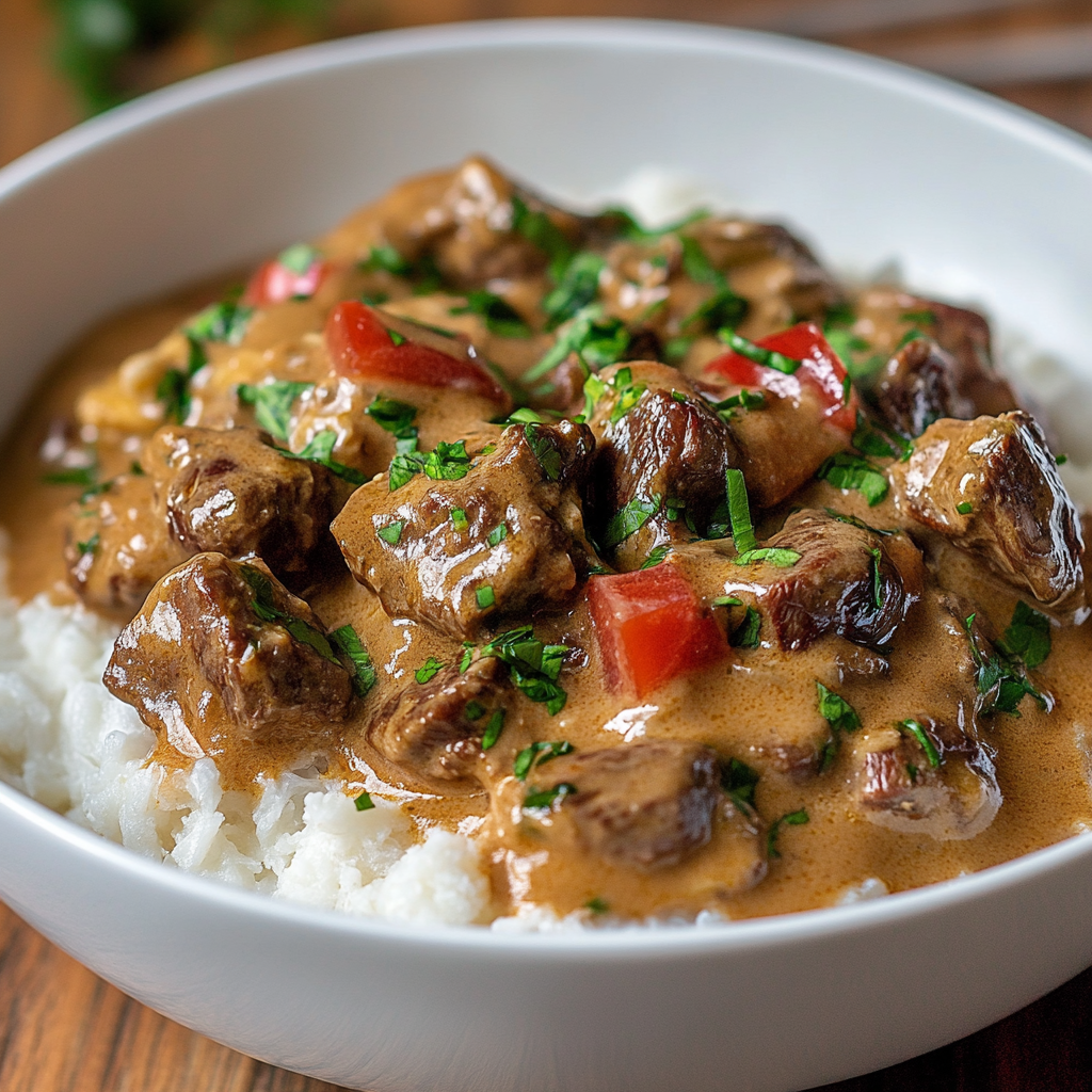 Brazilian Beef Stroganoff - Sizzl Recipes